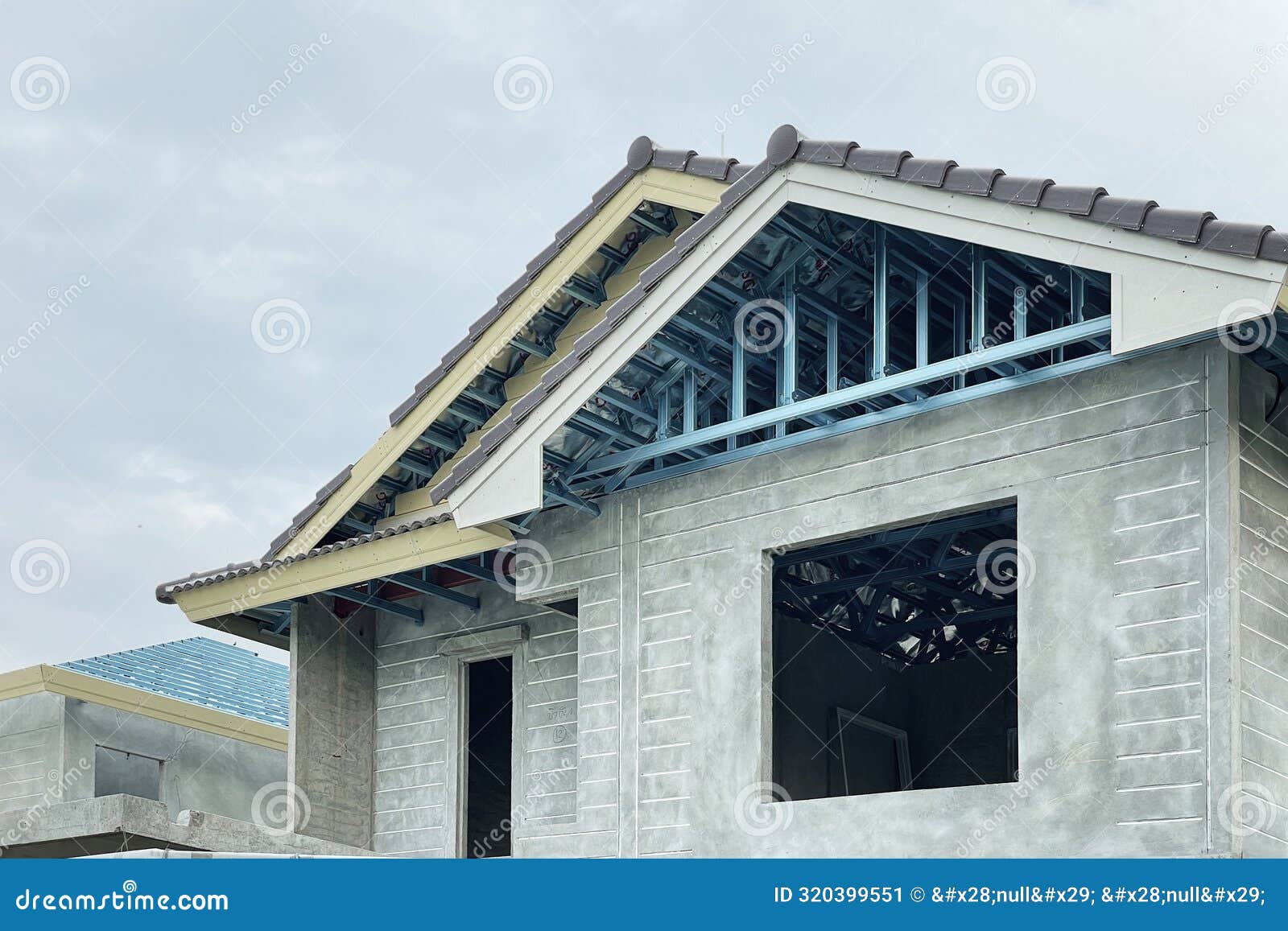 Image of Roof Structure Framework Metal Under Construction for ...