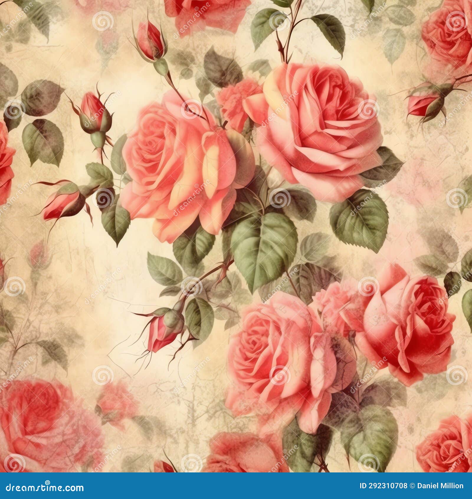 Rose Old Paper, Vintage Digital Paper Stock Illustration - Illustration ...