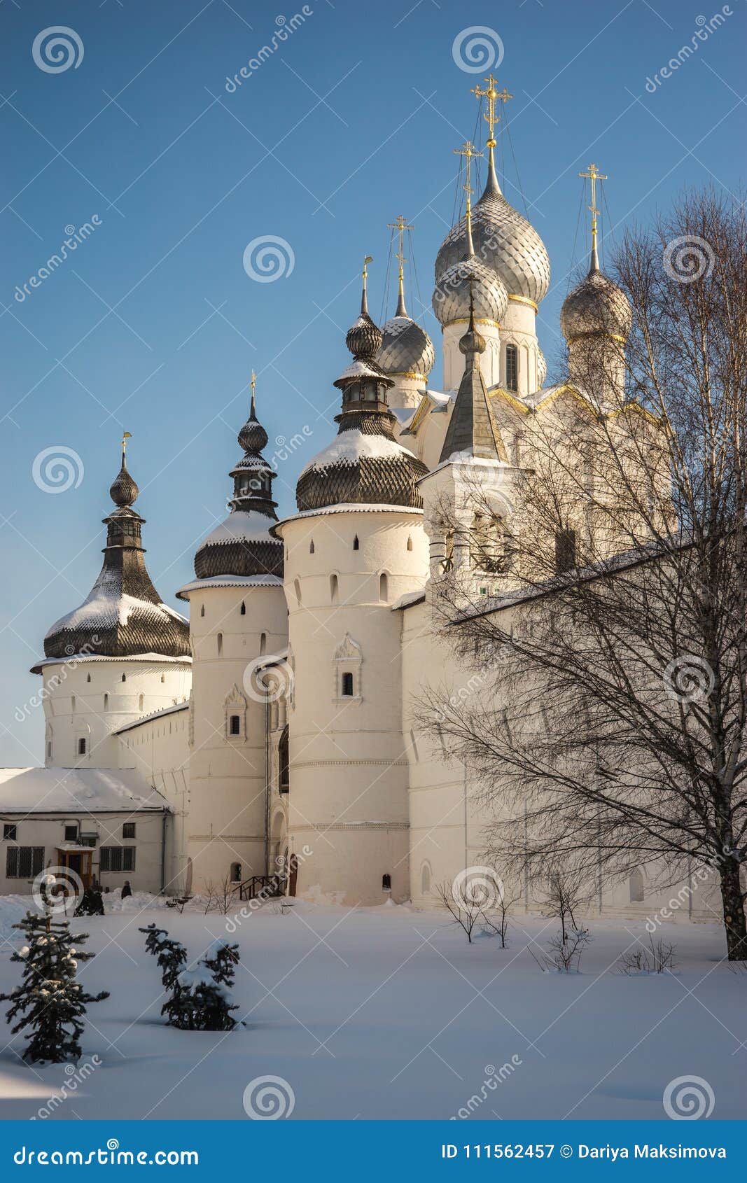 Rostov Kremlin in Snow in Winter, Russia Stock Image - Image of ...