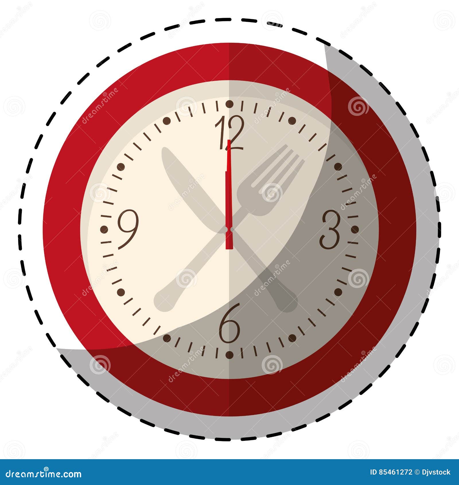 Image Rouge D'icône D'horloge Murale Illustration Stock - Illustration ...