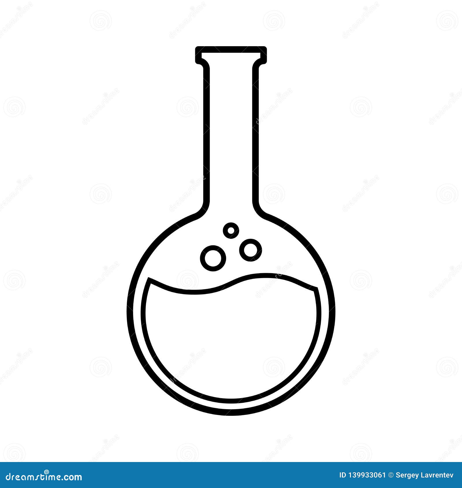 Round bottom flask. Icon stock vector. Illustration of antipoison ...