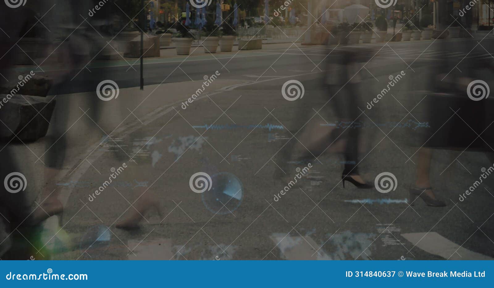 Image of Round Scanners and Data Processing Against Time-lapse of ...