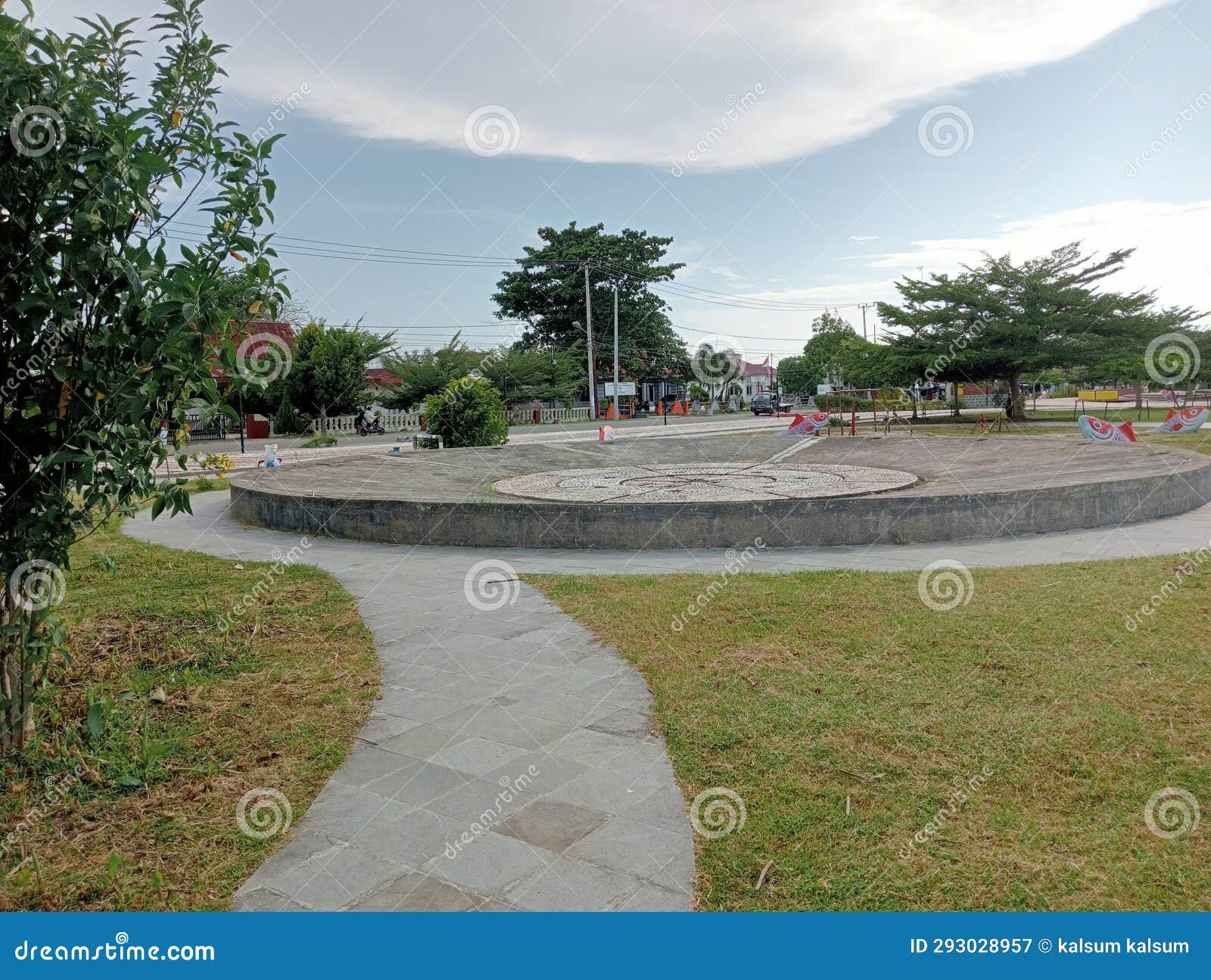 Image of a Roundabout in the Middle of a City Park Stock Image - Image ...