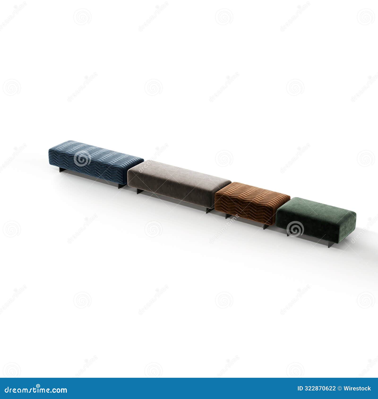 Image of a Row of Long Benches Aligned on a Floor Stock Illustration ...
