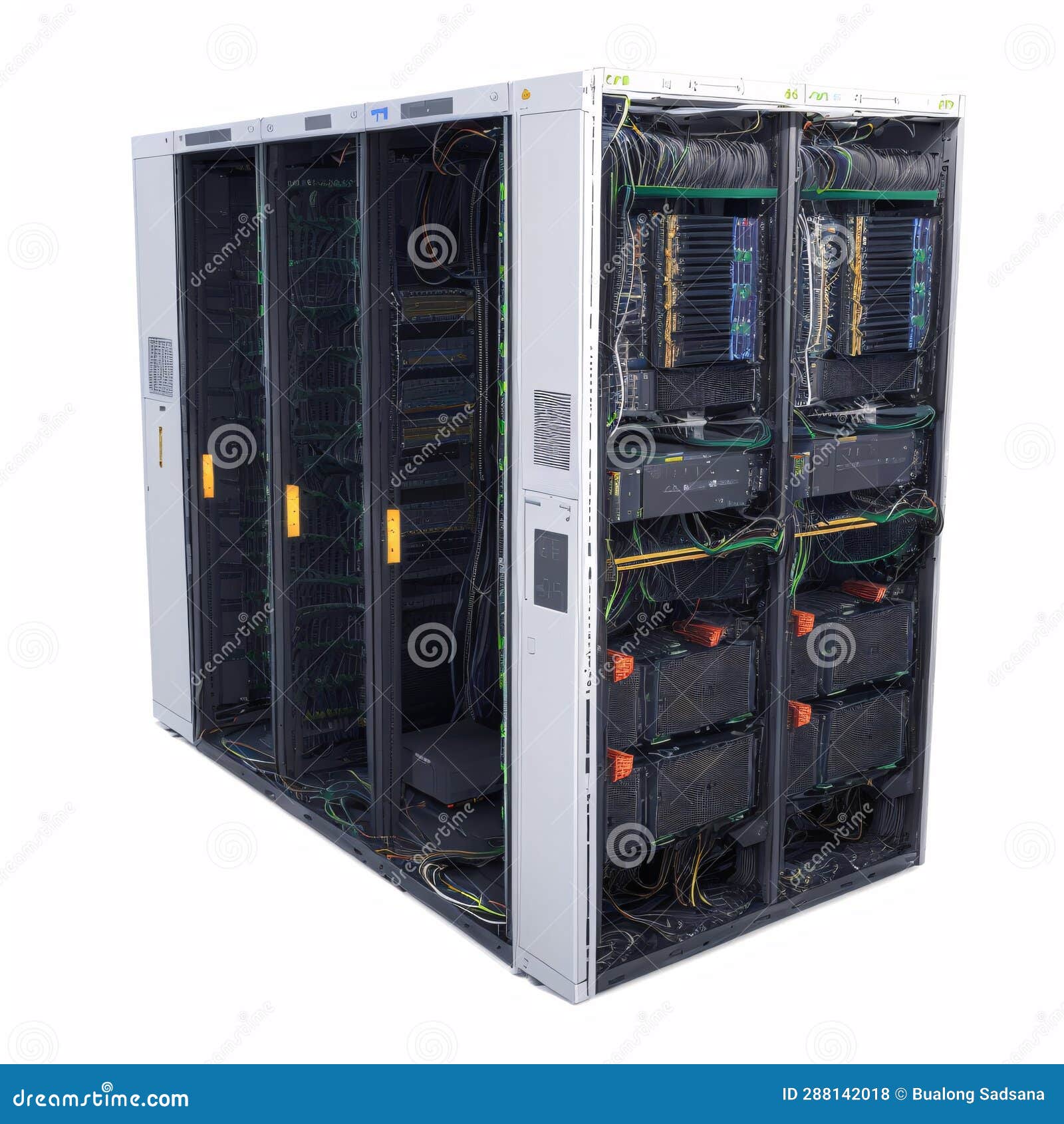 Row of Network Server in the Data Center. Stock Illustration ...