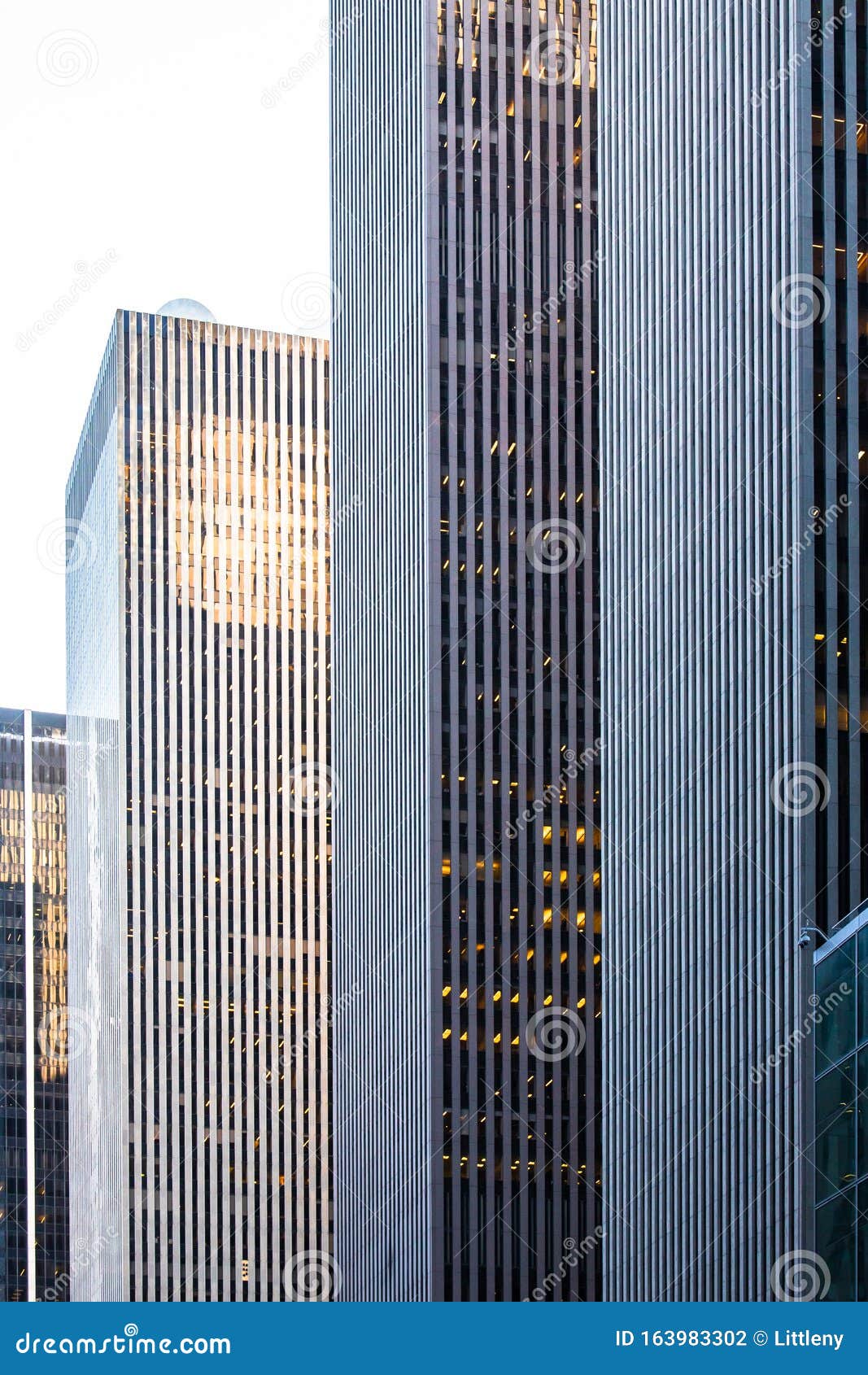 Row of Skyscraper Office Buildings Stock Photo - Image of facade, york ...