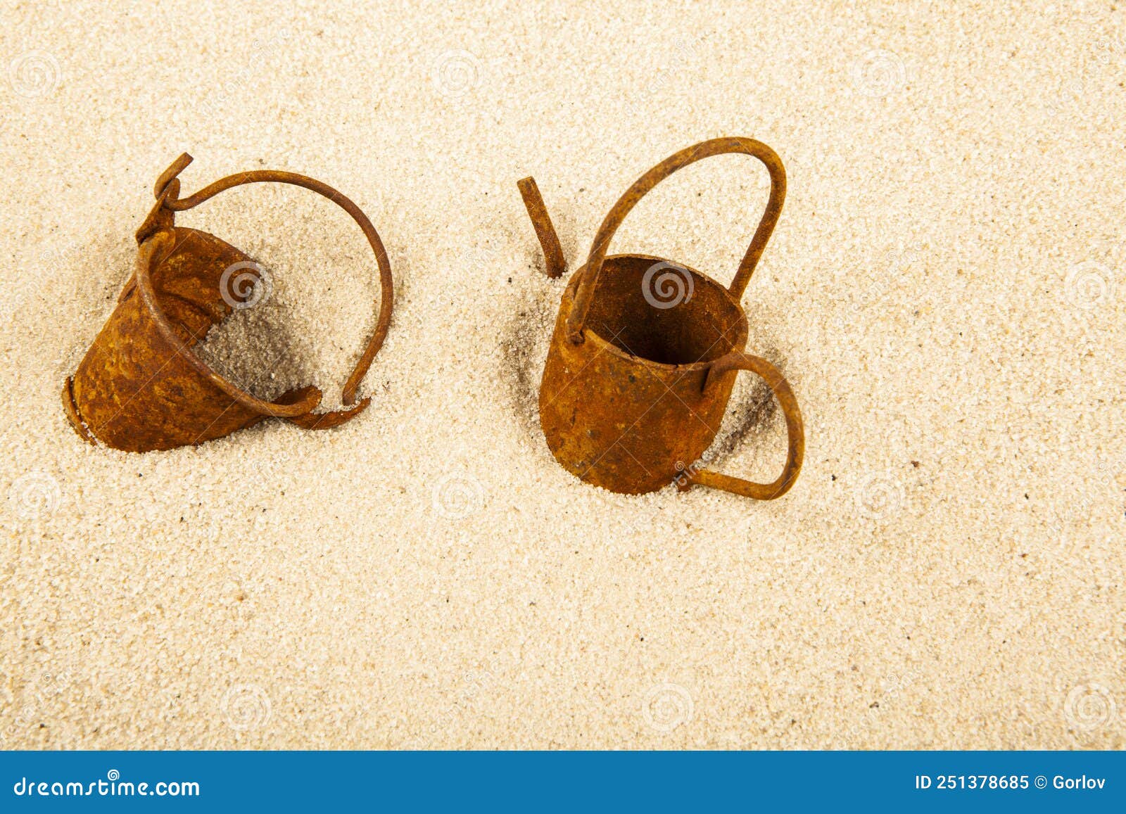 Bucket And Sand Isolated On White Background. Decorative Small Pink ...