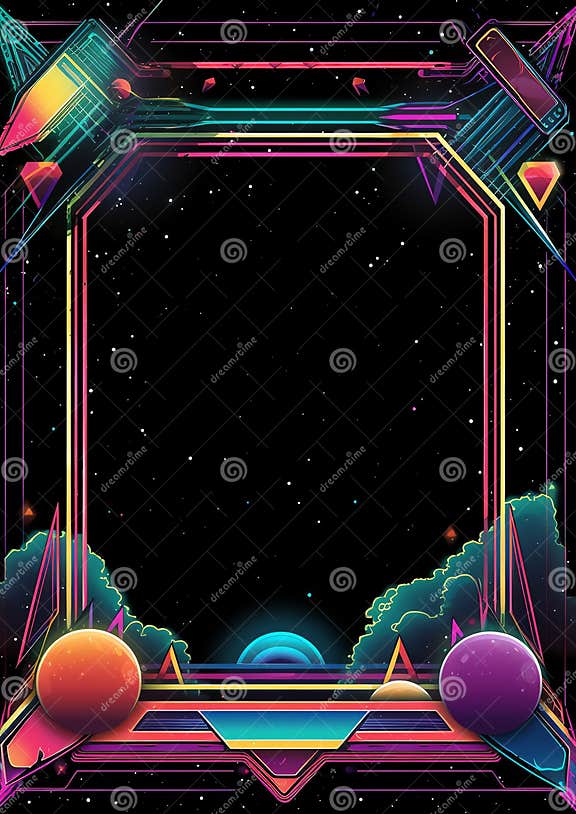 80s Sci Fi Inspired Frame 80s Retro Nostalgic Stock Illustration ... 80s Sci Fi Inspired Frame 80s Retro Nostalgic Stock Illustration ...