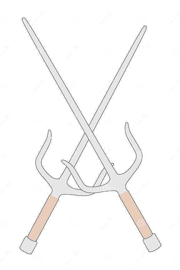 Image of sai weapon stock illustration. Illustration of toon - 37736503