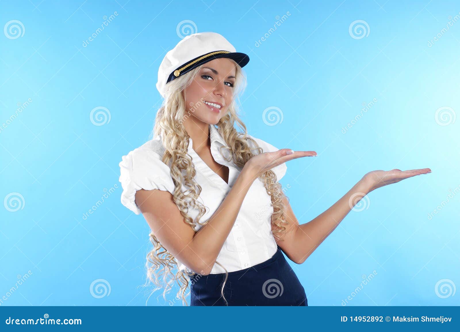 Image of a Sailor Girl Showing the Right Direction Stock Photo - Image ...