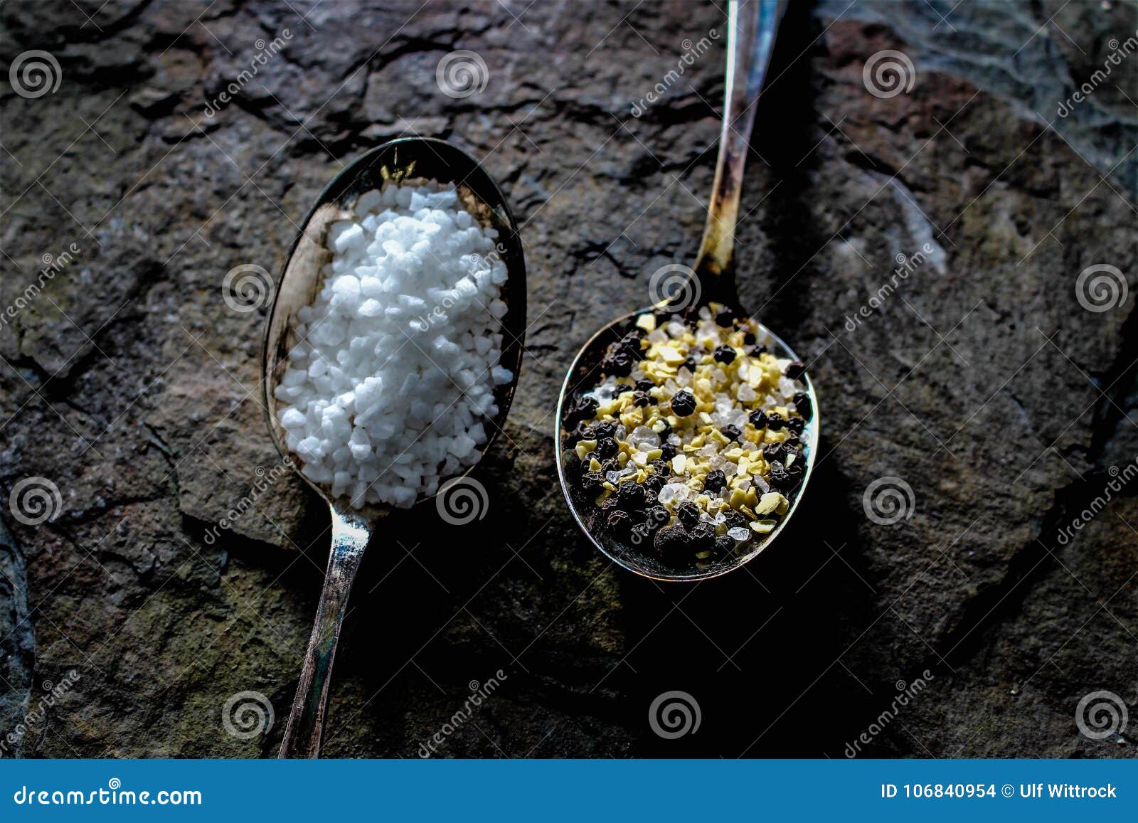 An Image of Salt and Pepper on Stone Stock Photo - Image of salt ...