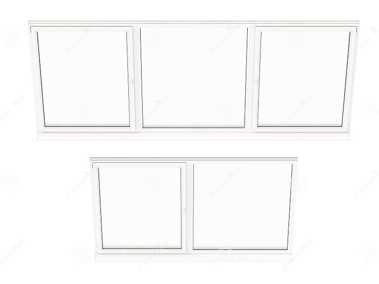 The Image of the Sample Window on White Background. 3D Rendering Stock ...