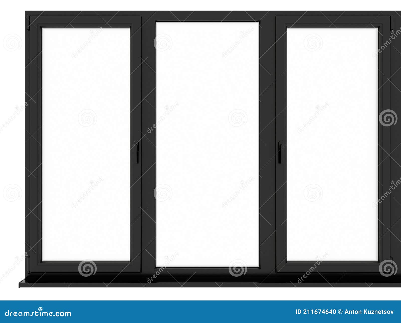 The Image of the Sample Window on White Background. 3D Rendering Stock ...