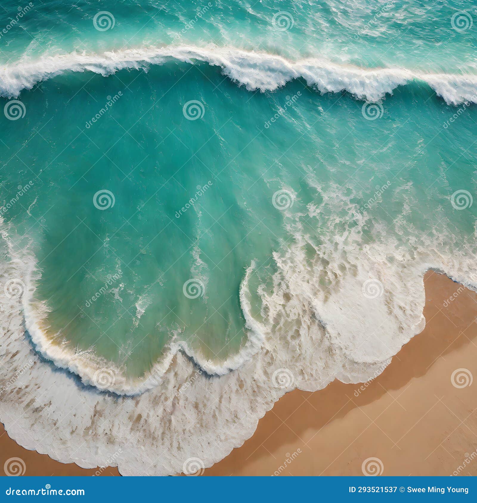 Image of the Sandy Beach and Beautiful Waves from Top Down View. Stock ...