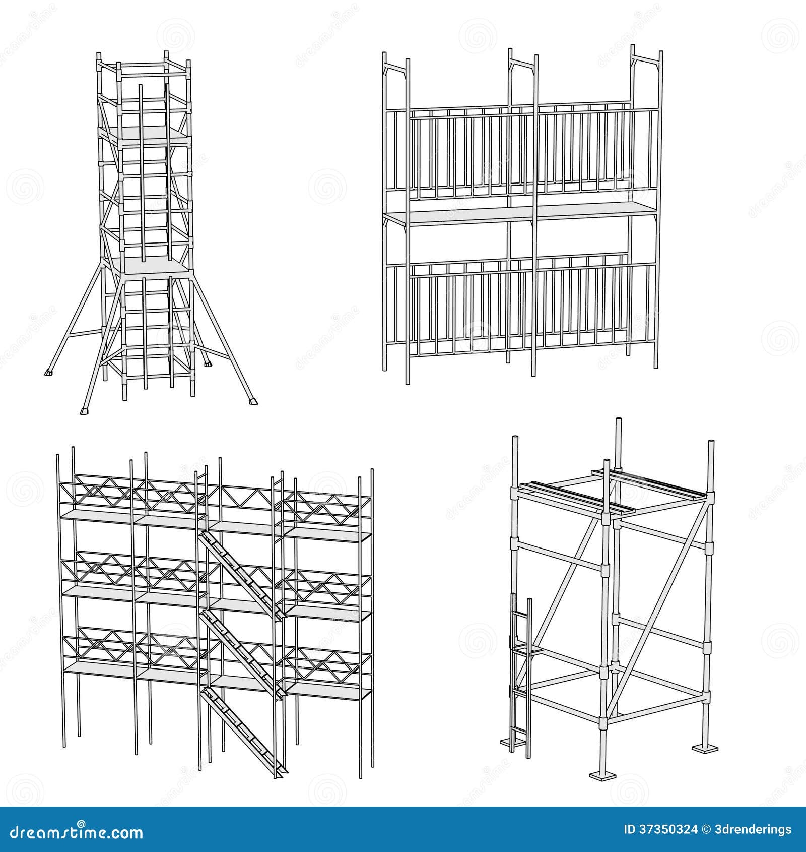 Image of scaffolding set stock illustration. Illustration of site ...