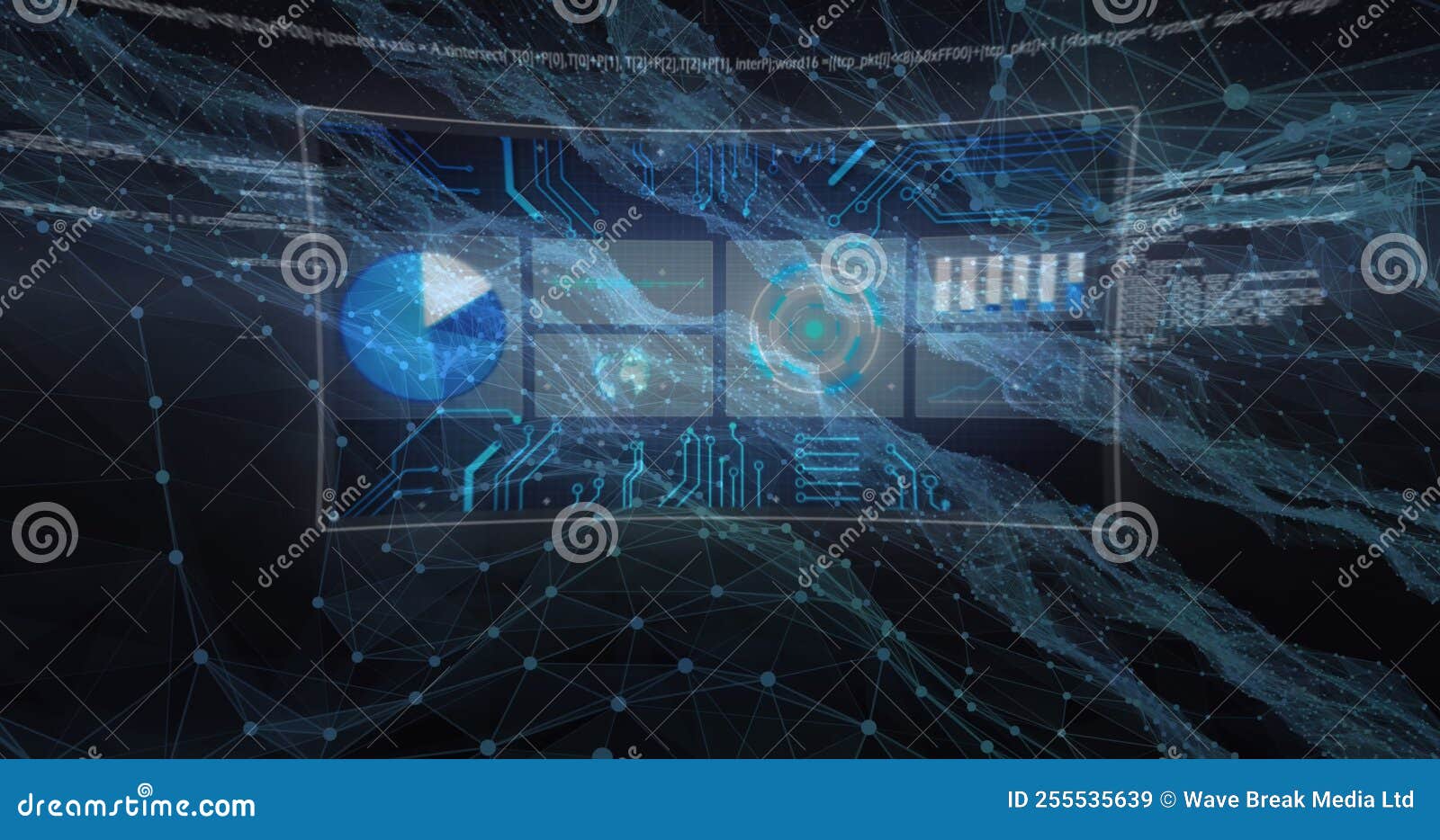Image of Scanning and Network of Connections Over Earth Seen from Space ...