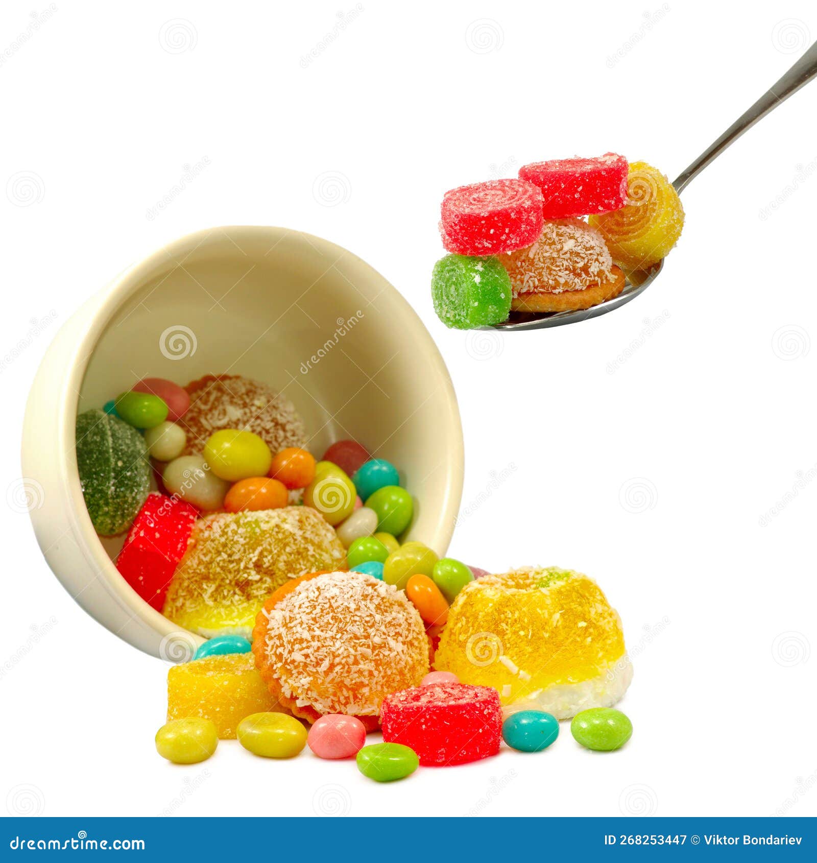 Image of Scattered Sweets and Sweets on a Spoon Stock Image - Image of ...