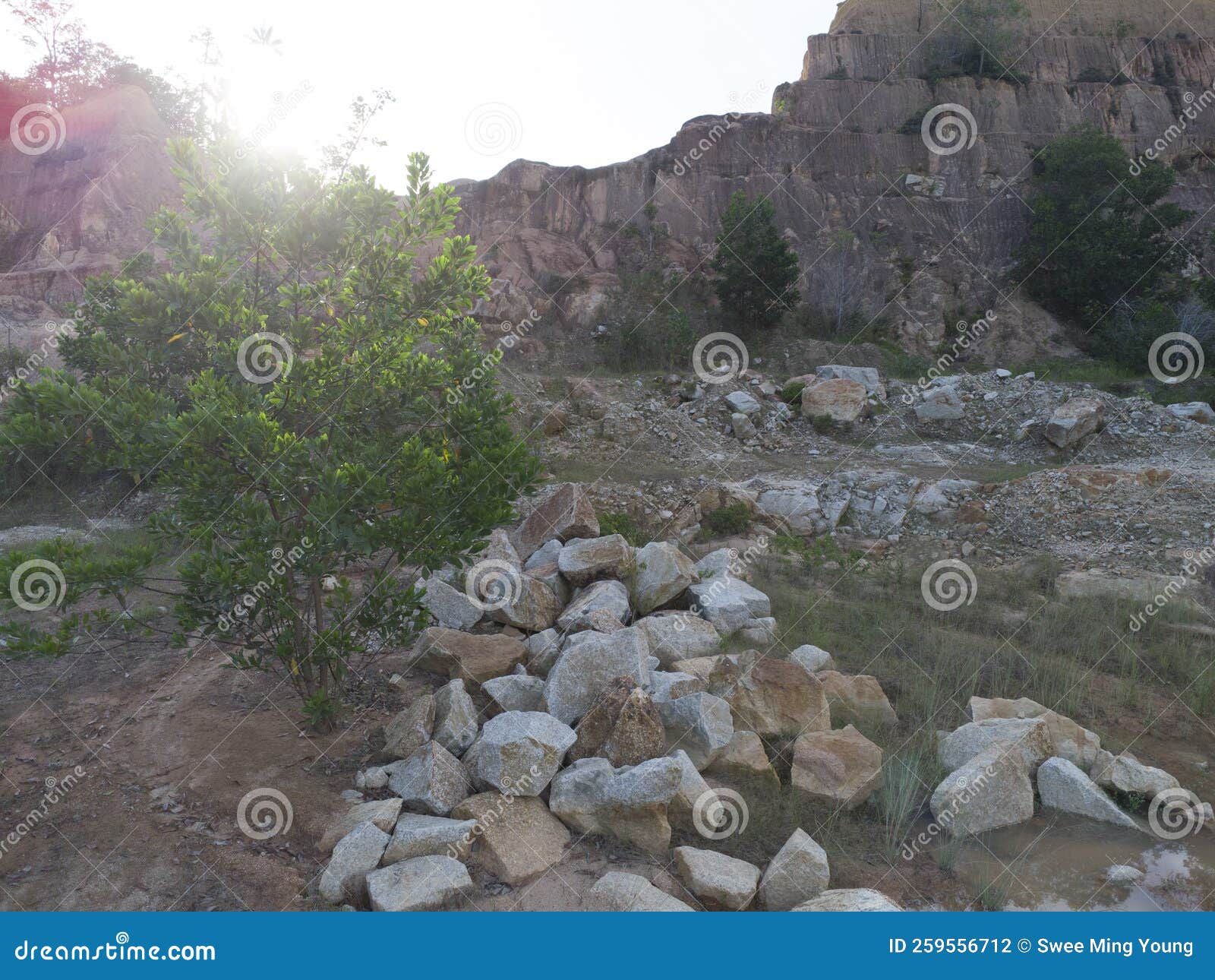 Environment Scene Around the Quarry Area. Stock Photo - Image of arid ...