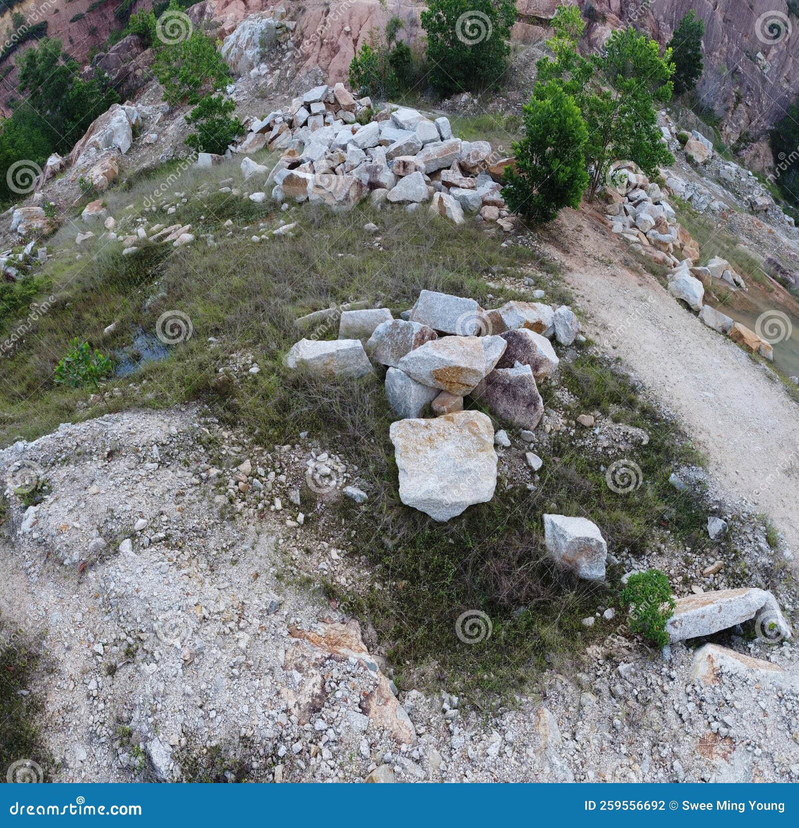 Environment Scene Around the Quarry Area. Stock Photo - Image of desert ...