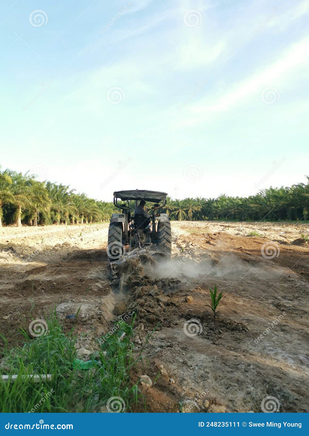 Scene of the Tractor Plowing the Vacant Agriculture Land. Stock Image ...