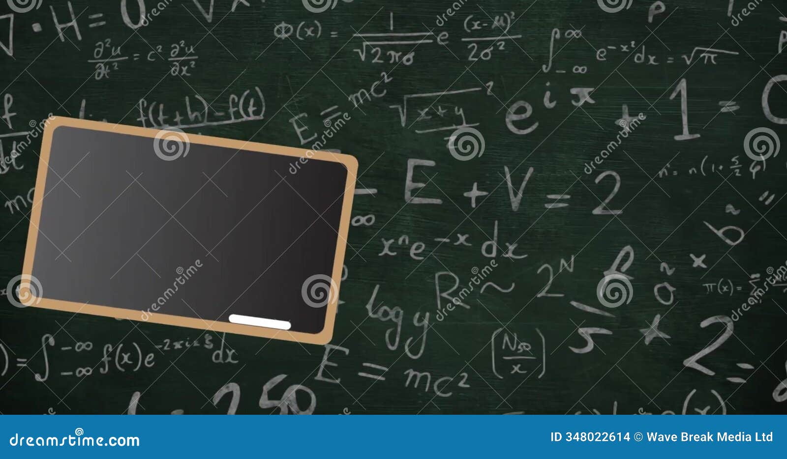 Mathematical Equations And Formulas On School Blackboard. Cartoon ...