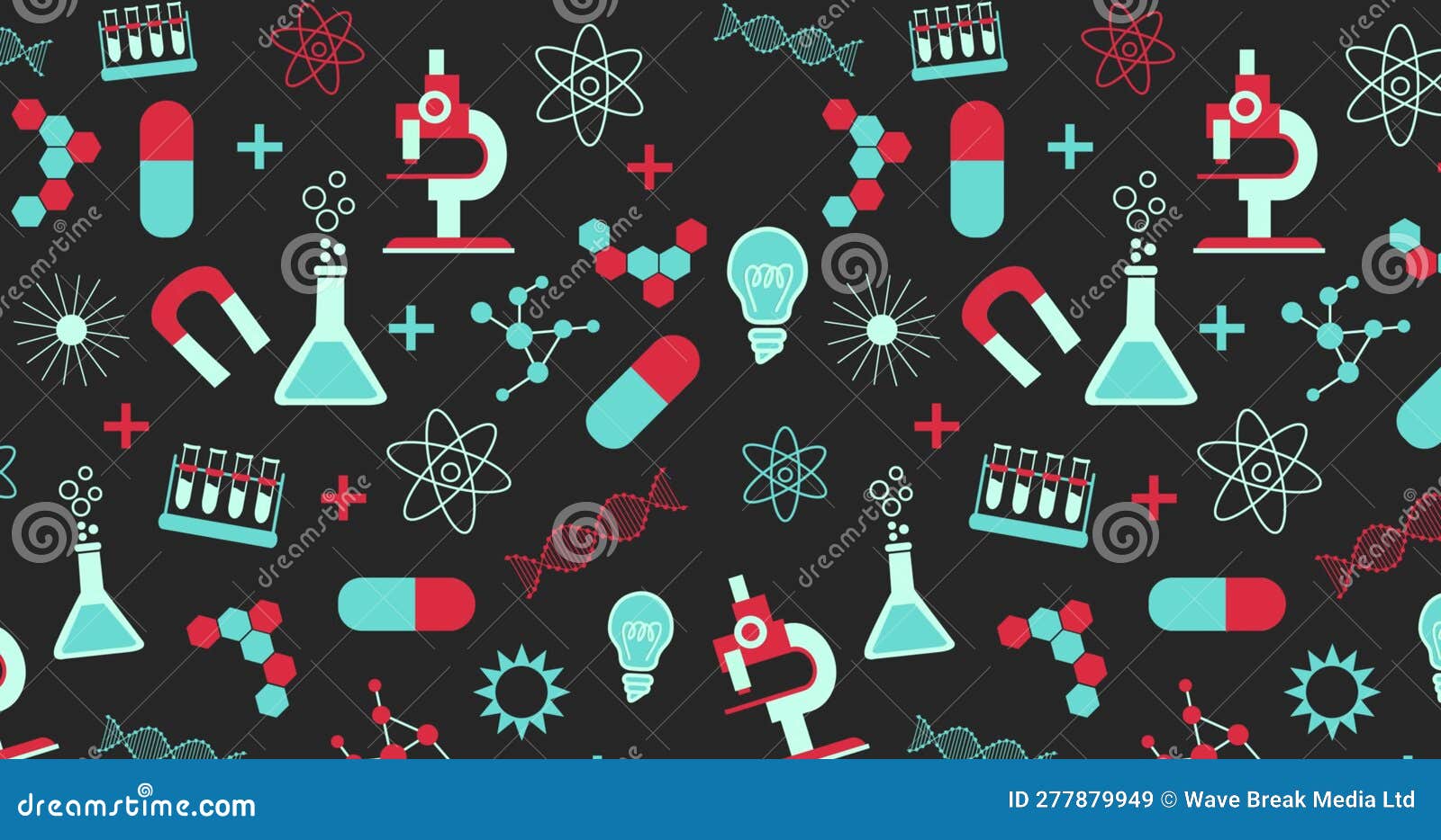 Image of Science Concept Icons with Copy Space on Black Background ...
