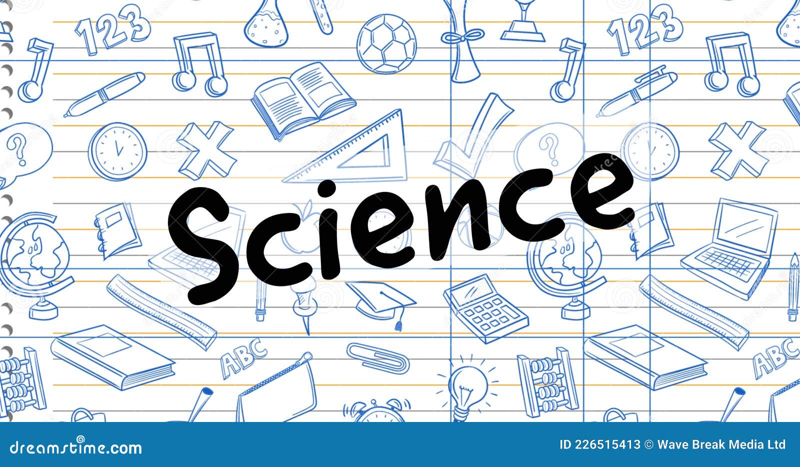 Image of Science Text Over School Items Icons Stock Illustration ...