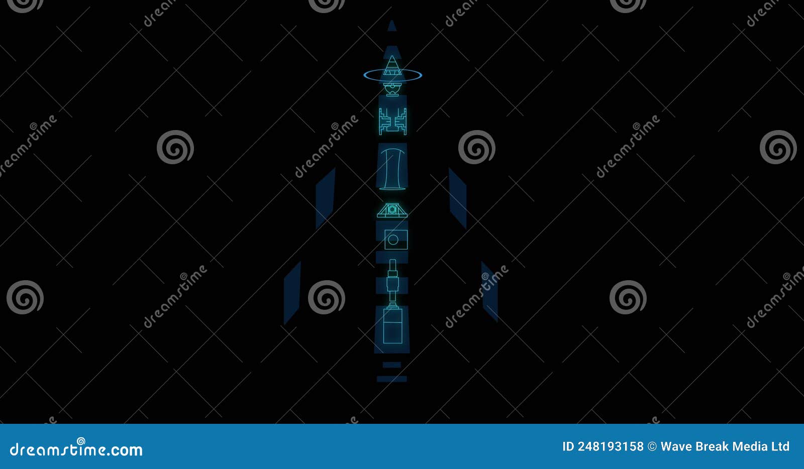 Image of Scientific Data Processing on Black Background Stock ...