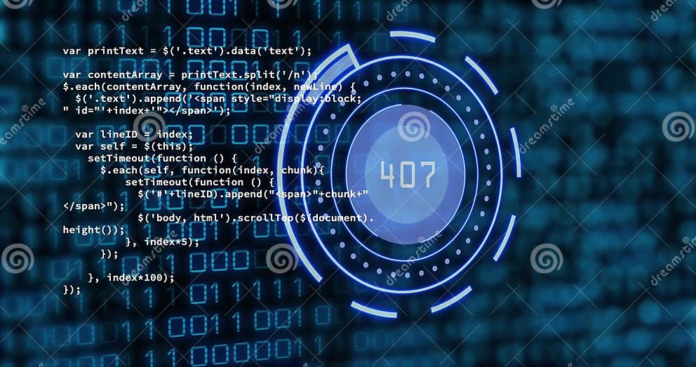 Image of Scope and Digital Data Processing Over Binary Coding Stock Image - Image of connections ...