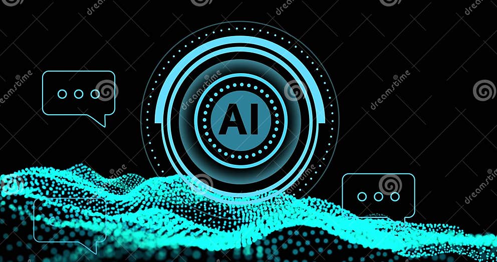 Image of Scope Scanning and Ai Data Processing Over Black Background ...
