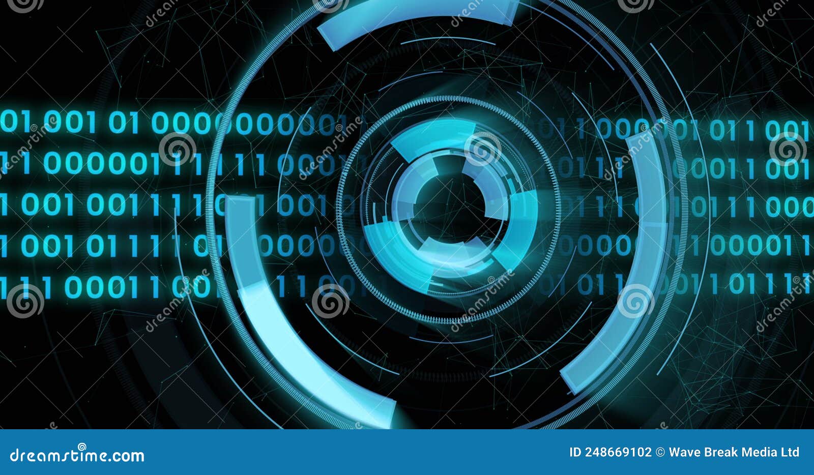 Image of Scope Scanning with Binary Coding Data Processing Stock Illustration - Illustration of ...