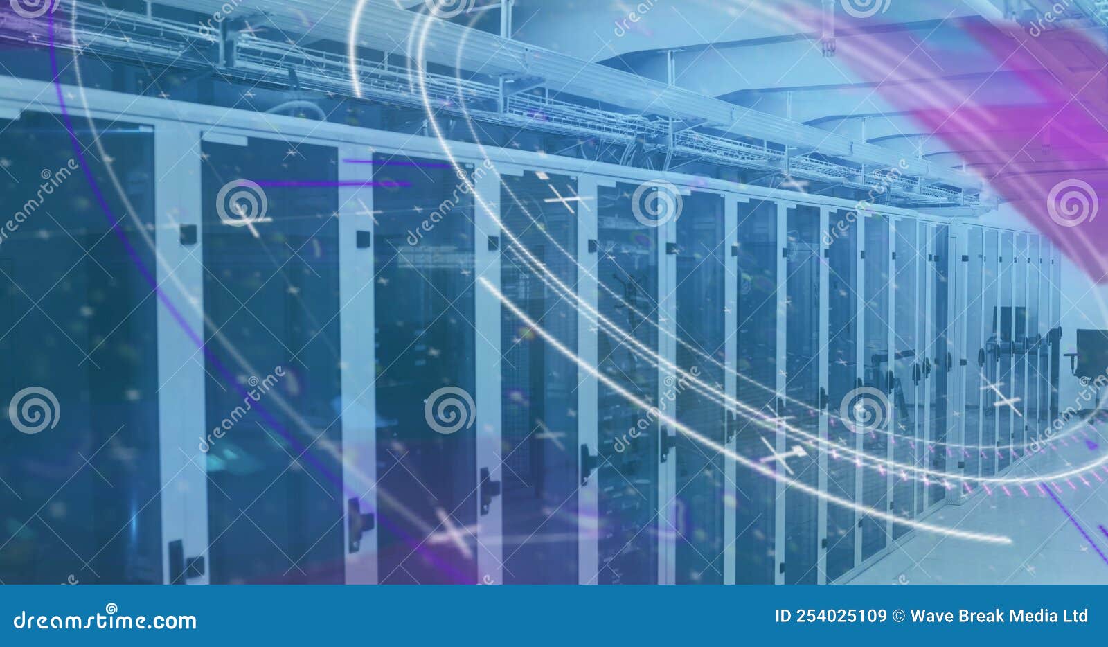 Image of Scope Scanning and Data Processing with Computer Servers in Background Stock Image ...