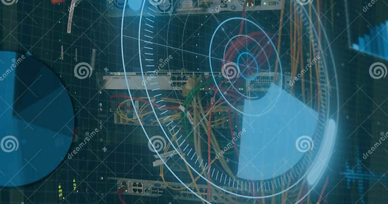 Image Of Scope Scanning And Data Processing Over Cables Of Computer Server Stock Image Image
