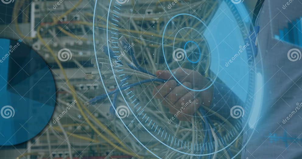 Image of Scope Scanning and Data Processing Over Cables in Computer Server Stock Photo - Image ...