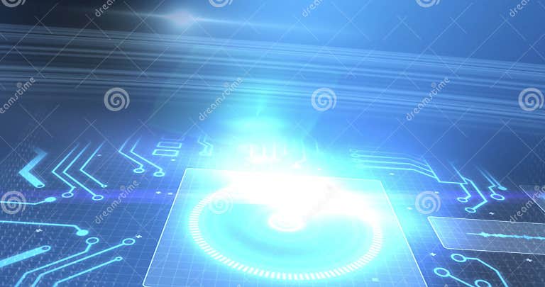 Image of Scope Scanning, Data Processing Over Computer Circuit Board Stock Photo - Image of ...