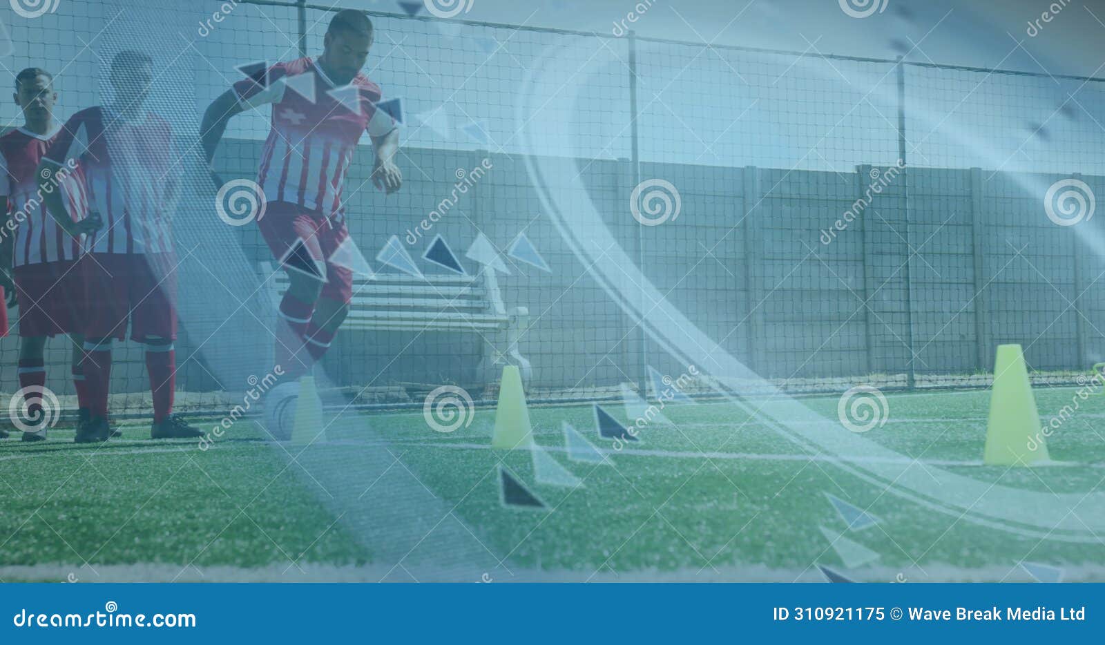 Image of Scope Scanning and Data Processing Over Football Player ...