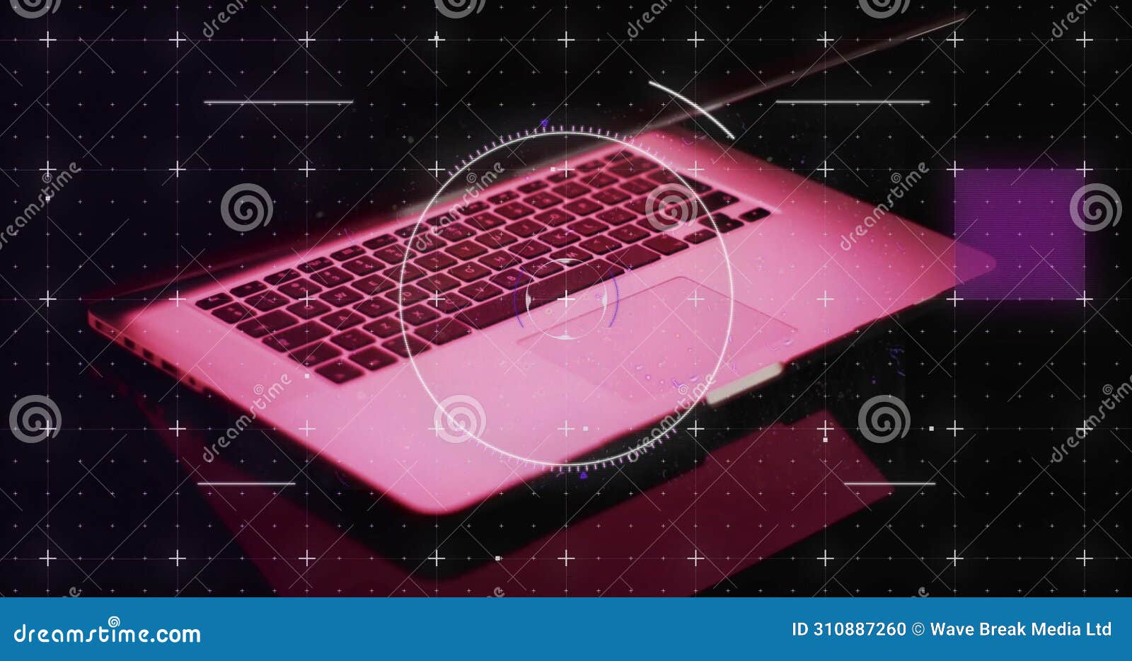 Image of Scope Scanning and Data Processing Over Laptop with Blank ...