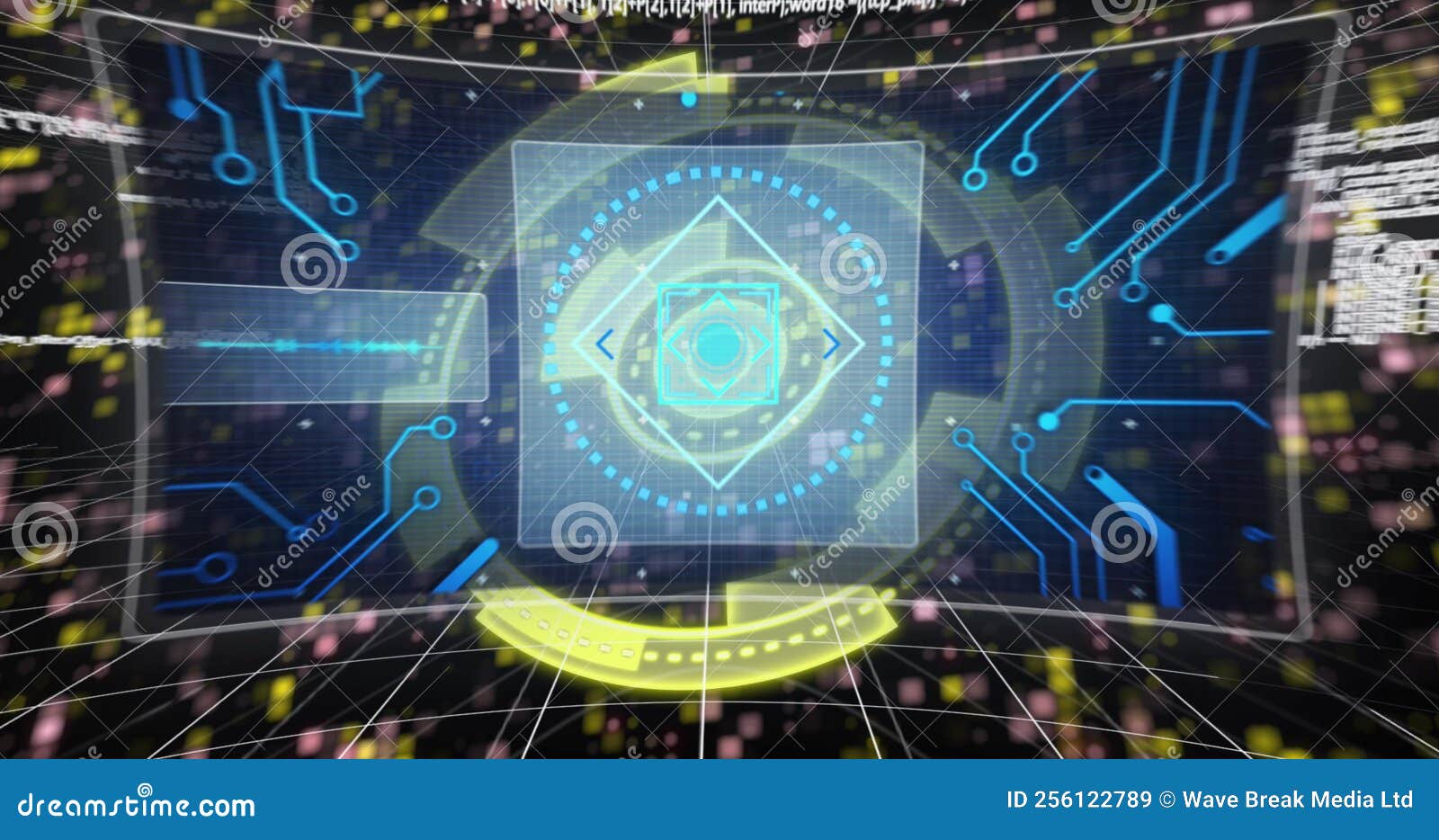 Image Of Scope Scanning And Data Processing Over Moving Columns Stock