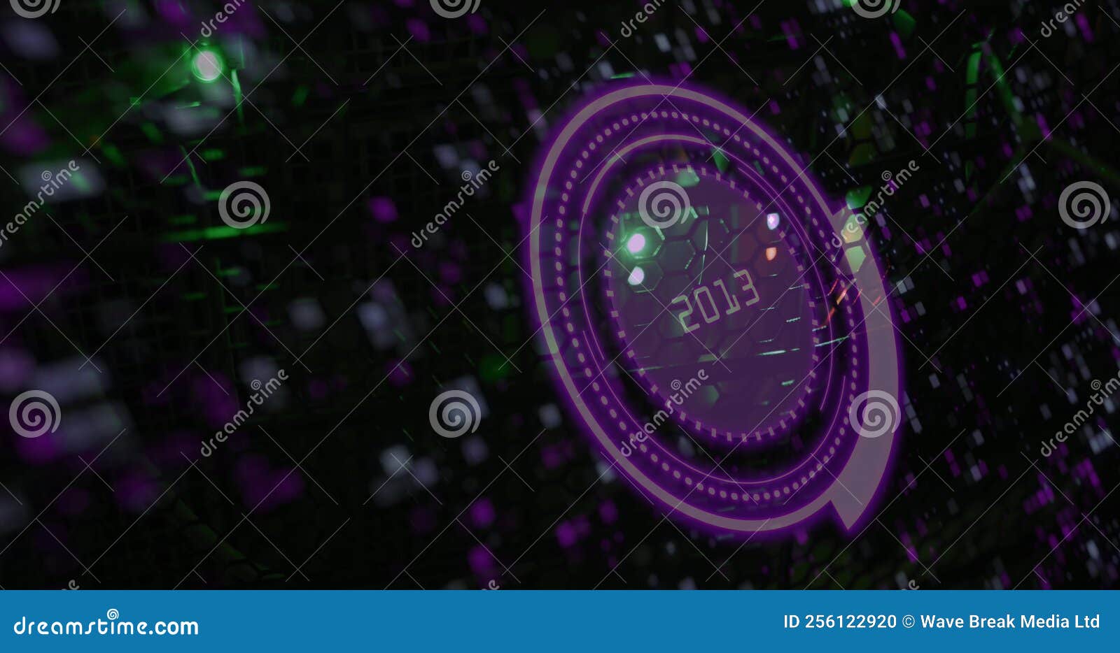 Image Of Scope Scanning With Data Processing Over Moving Columns Stock