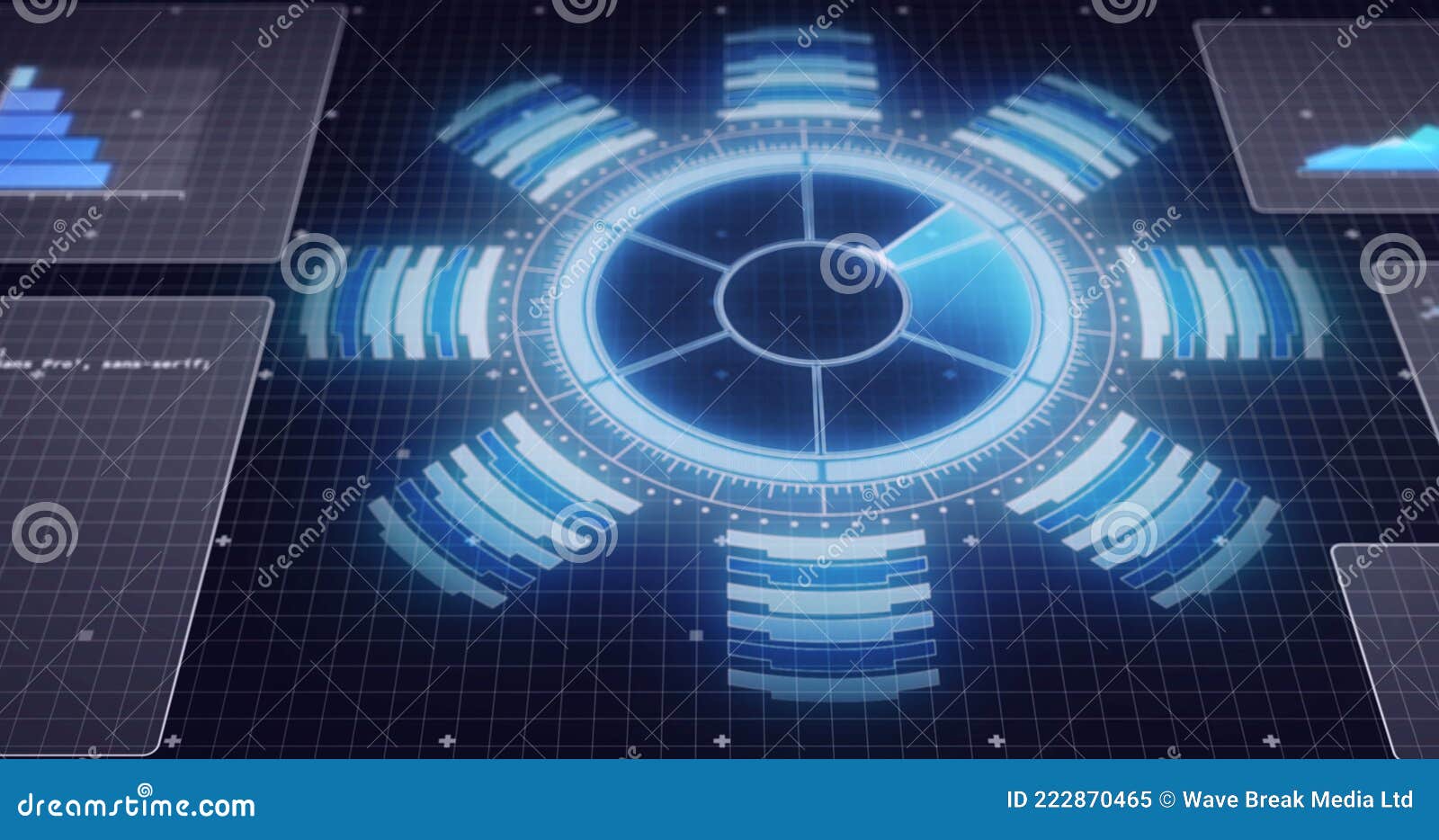 Image of Scope Scanning and Data Processing on Screens Over Grid on ...