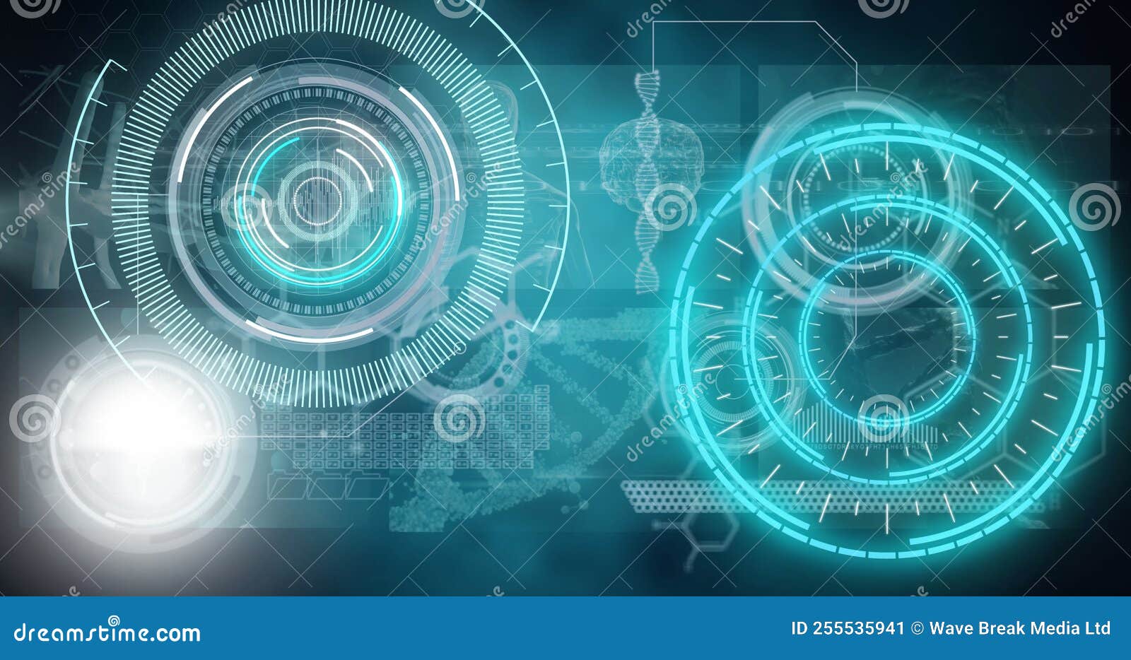 Image of Scope Scanning and Dna Medical Data Processing Over Digital ...