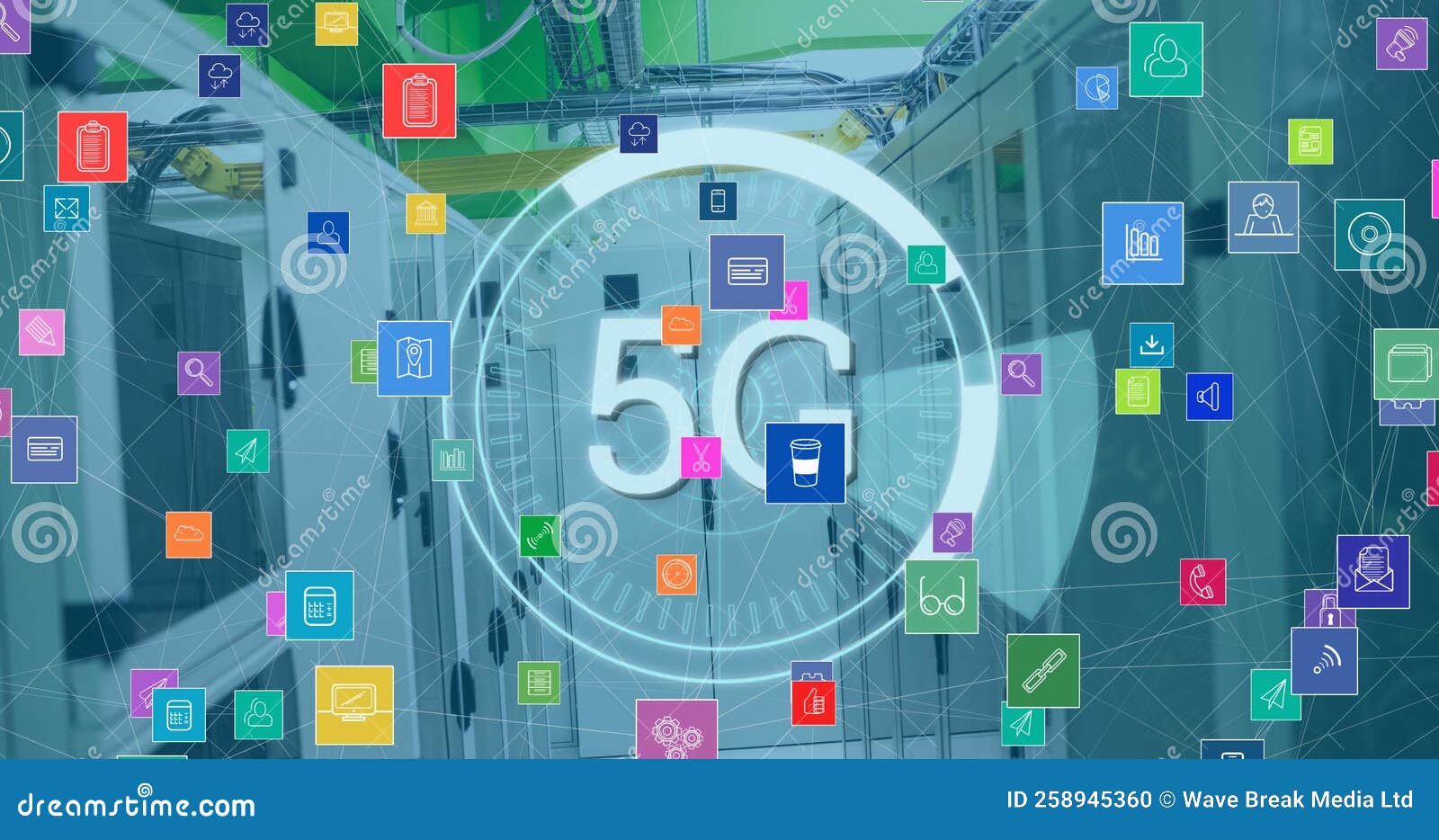 Image of Scope Scanning with 5g Text and Network of Connections with ...