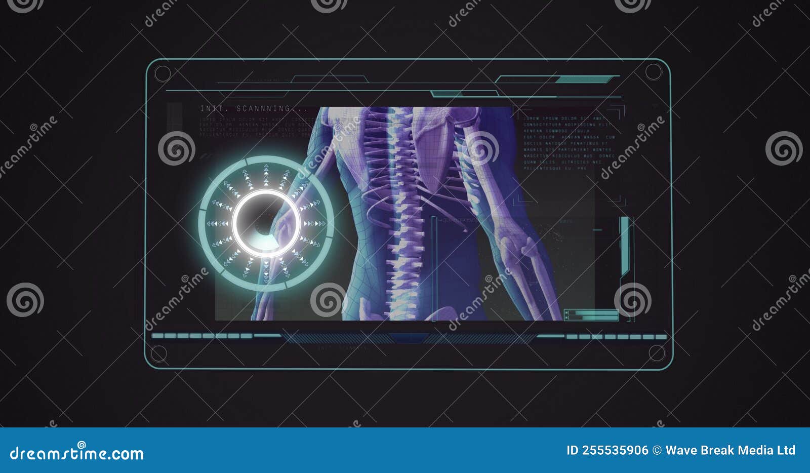 Image of Scope Scanning and Human Body Spinning on Screen Stock ...