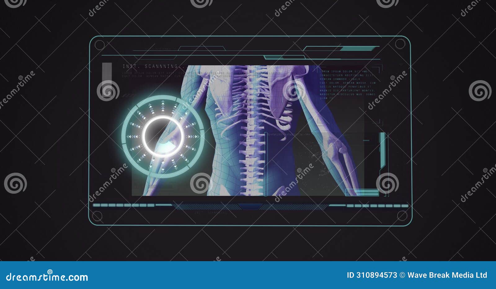 Image of Scope Scanning and Human Body Spinning on Screen Stock Image ...