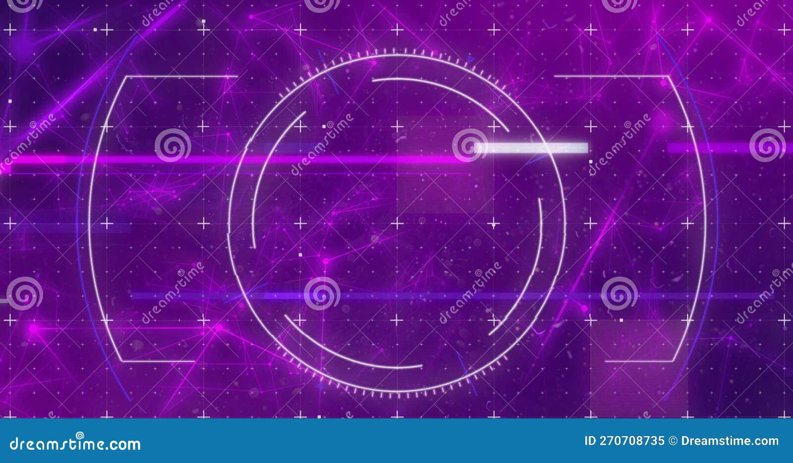 Image of Scope Scanning and Network of Connections on Purple Background ...