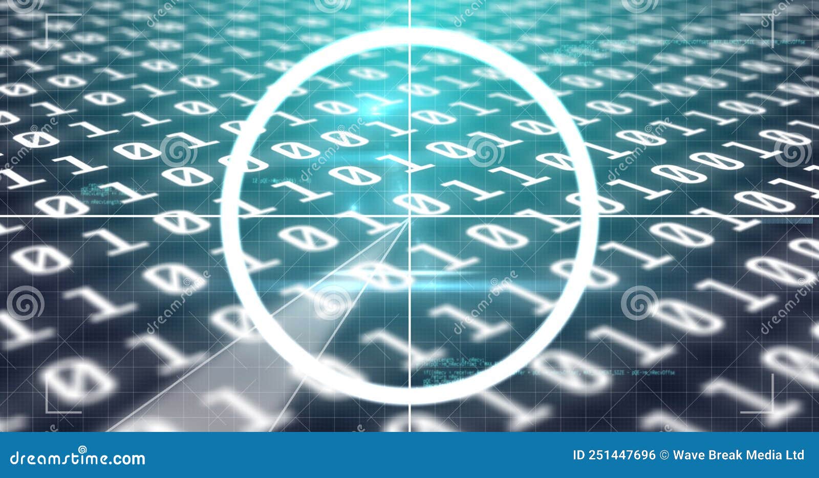 Image Of Scope Scanning Over Binary Coding Data Processing Stock Illustration Illustration Of