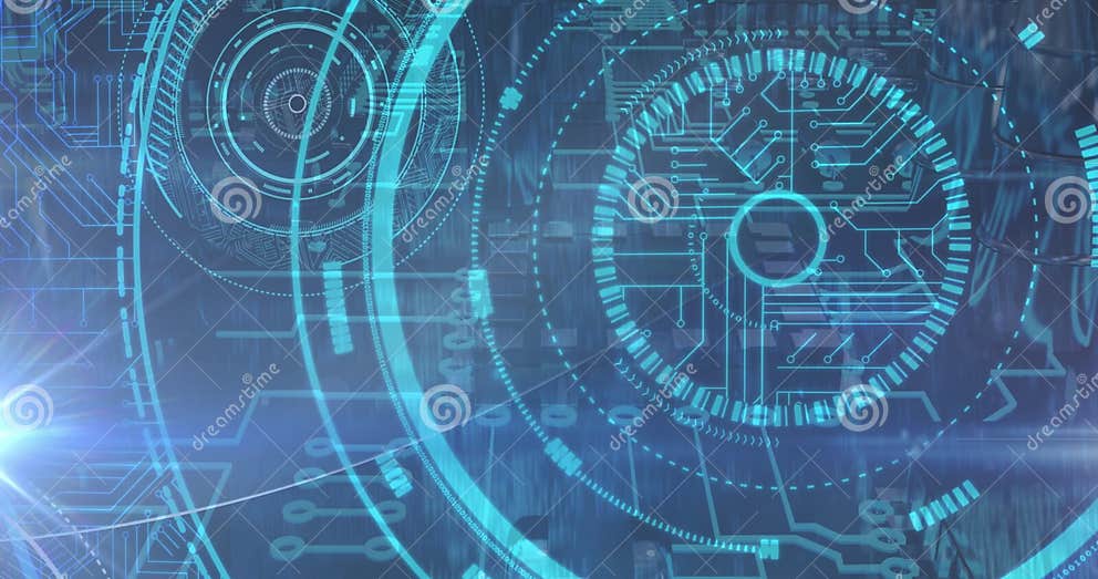 Image of Scope Scanning Over Computer Circuit Board Elements Stock ...