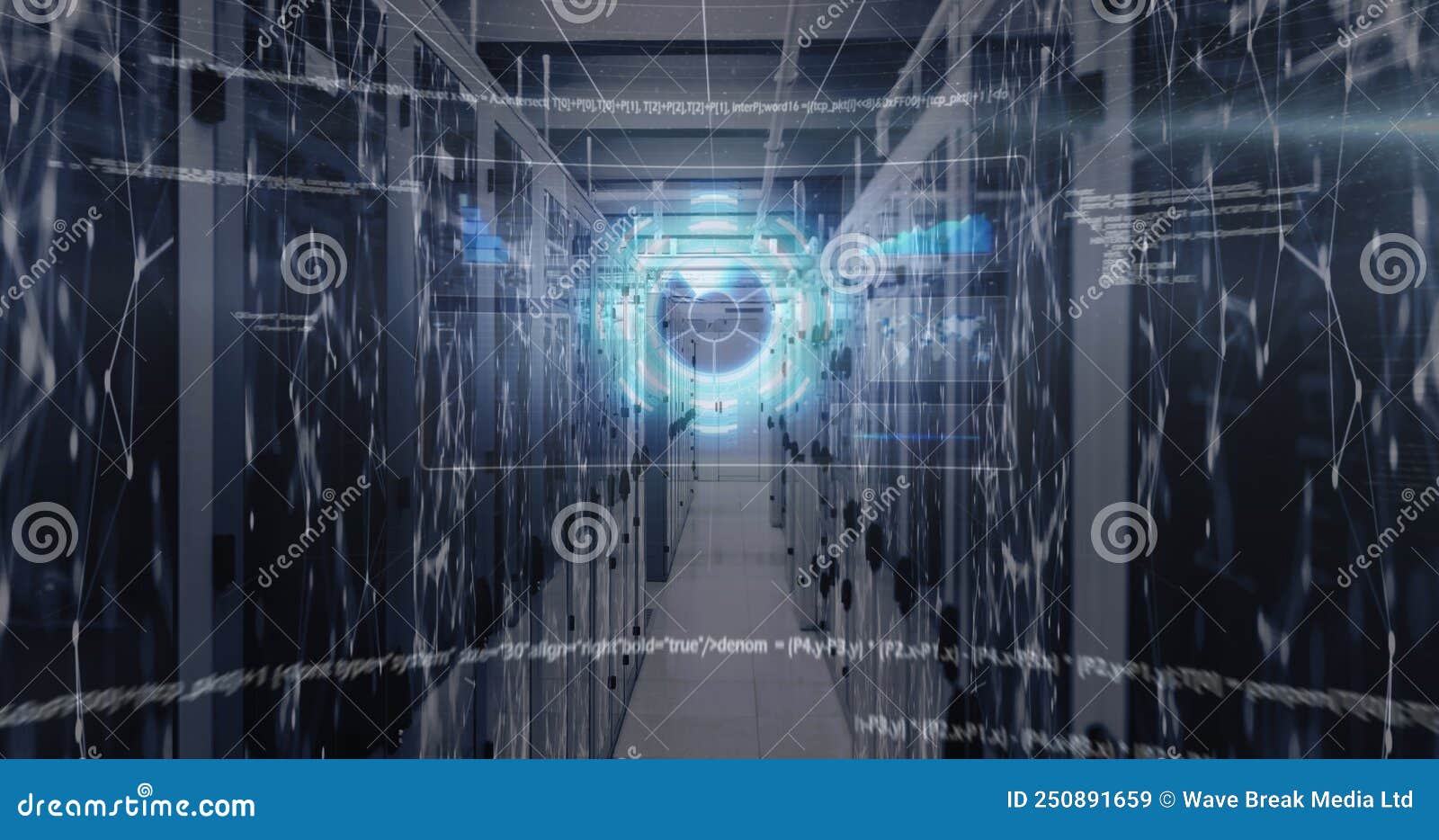 Image of Scope Scanning Over Computer Servers Stock Illustration ...