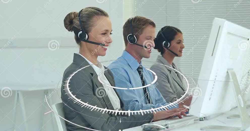 Image of Scope Scanning Over Diverse Business People Using Phone ...