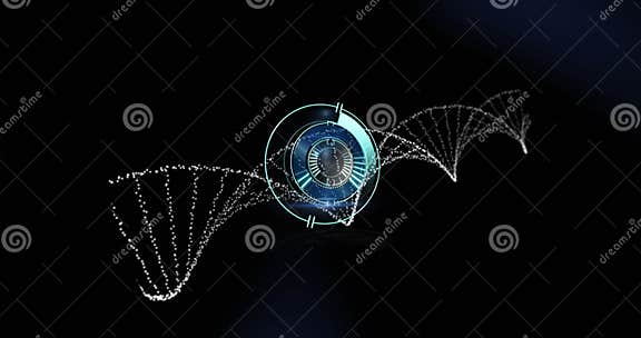 Image of Scope Scanning Over Dna Strand on Black Background Stock ...